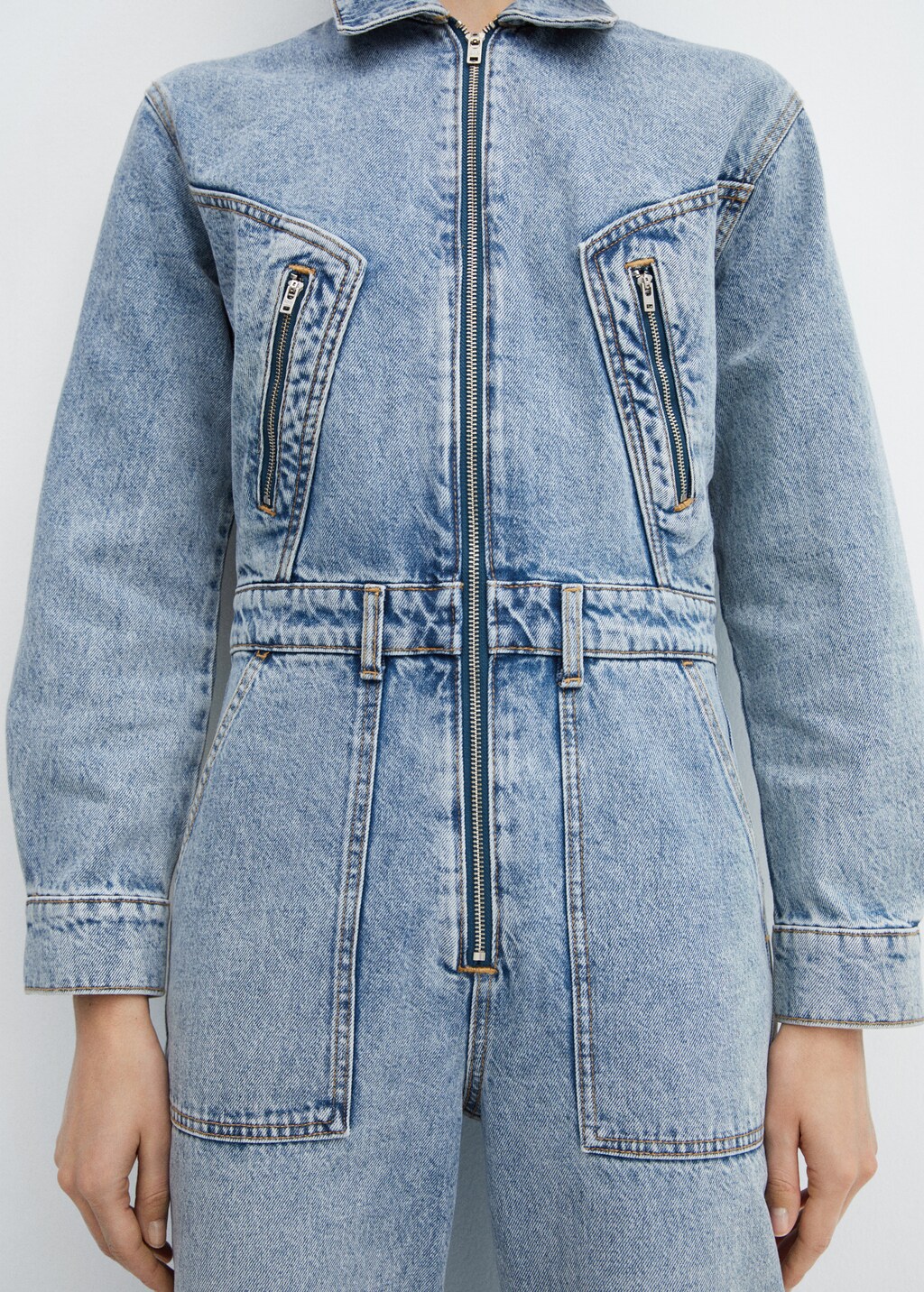 Denim zipper jumpsuit - Women | MANGO China Denim zipper jumpsuit - Women | MANGO China