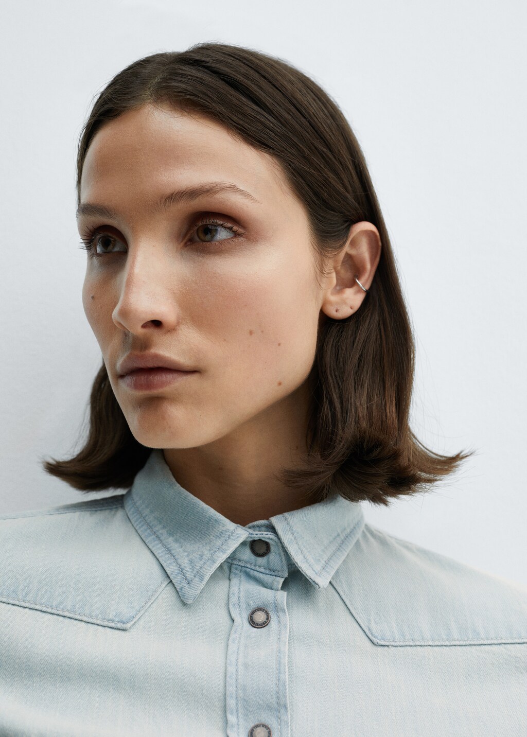Chest Pocket Denim Shirt Women Mango Usa