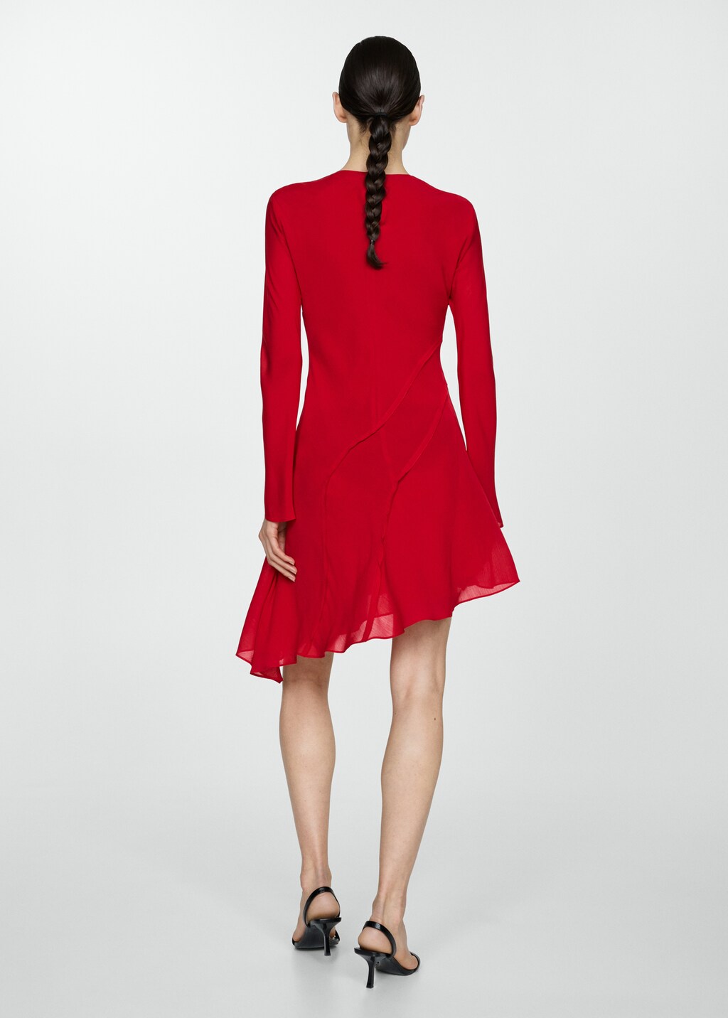 Asymmetrical dress with seam detail - Women | MANGO Georgia Asymmetrical dress with seam detail - Women | MANGO Georgia