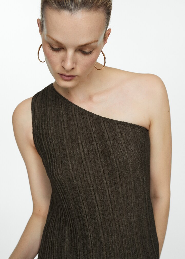 Asymmetrical Knit Dress Women Mango Usa