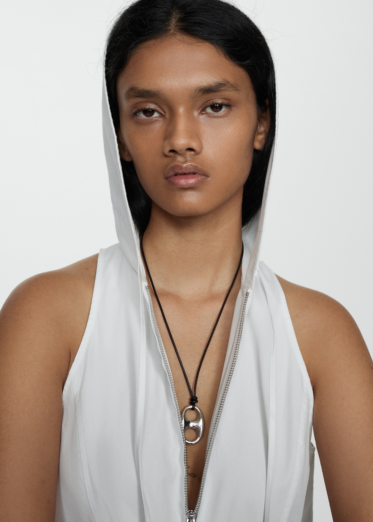 Hooded Dress With Zipper Woman Mango Usa