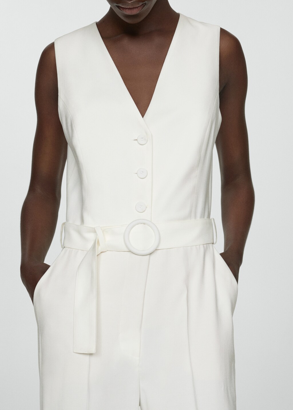 Belt Long Jumpsuit Women Mango Usa