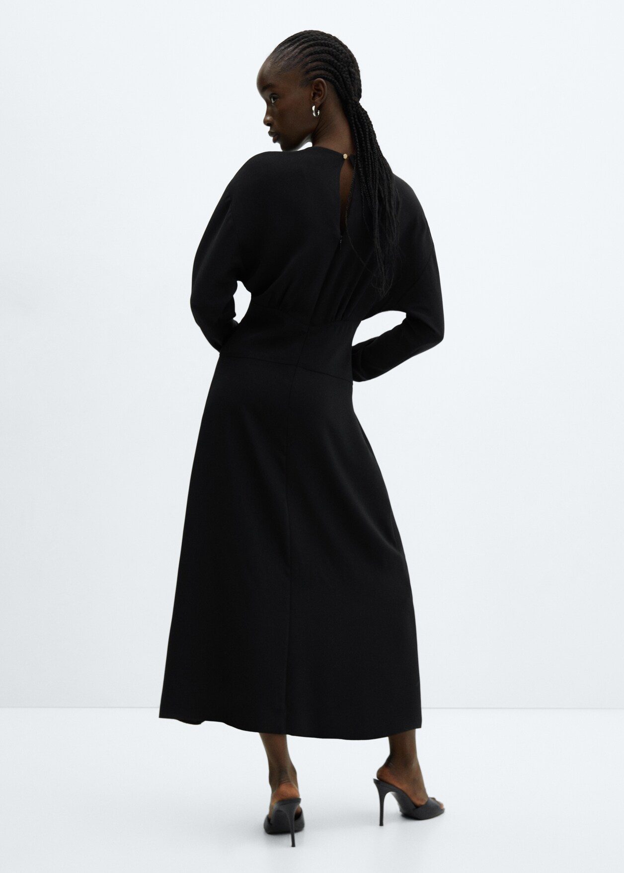Cross-neckline slit dress - Women | MANGO USA