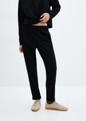 Jogger pants with seam detail - Woman | MANGO USA