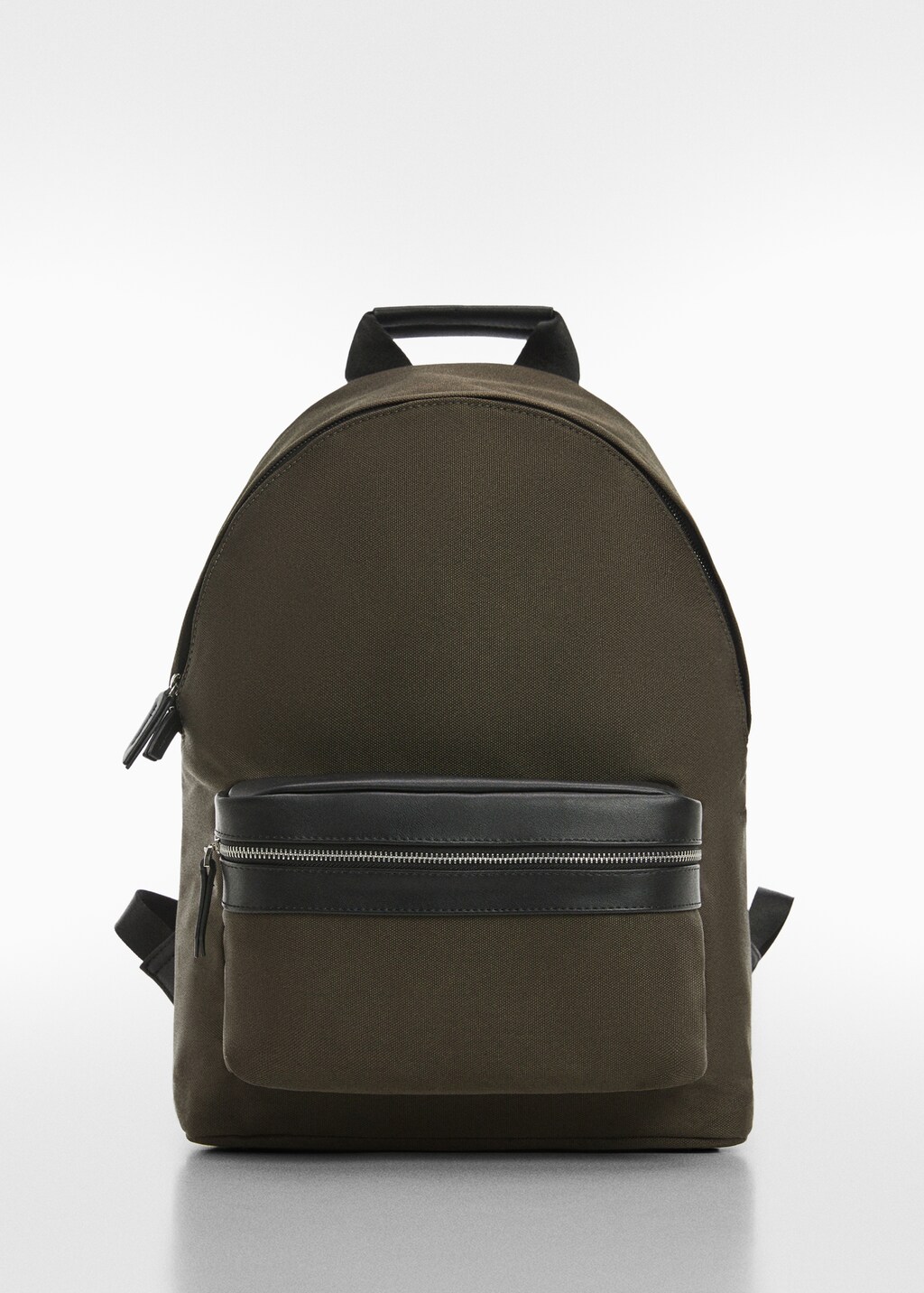 Backpack with leather-effect details