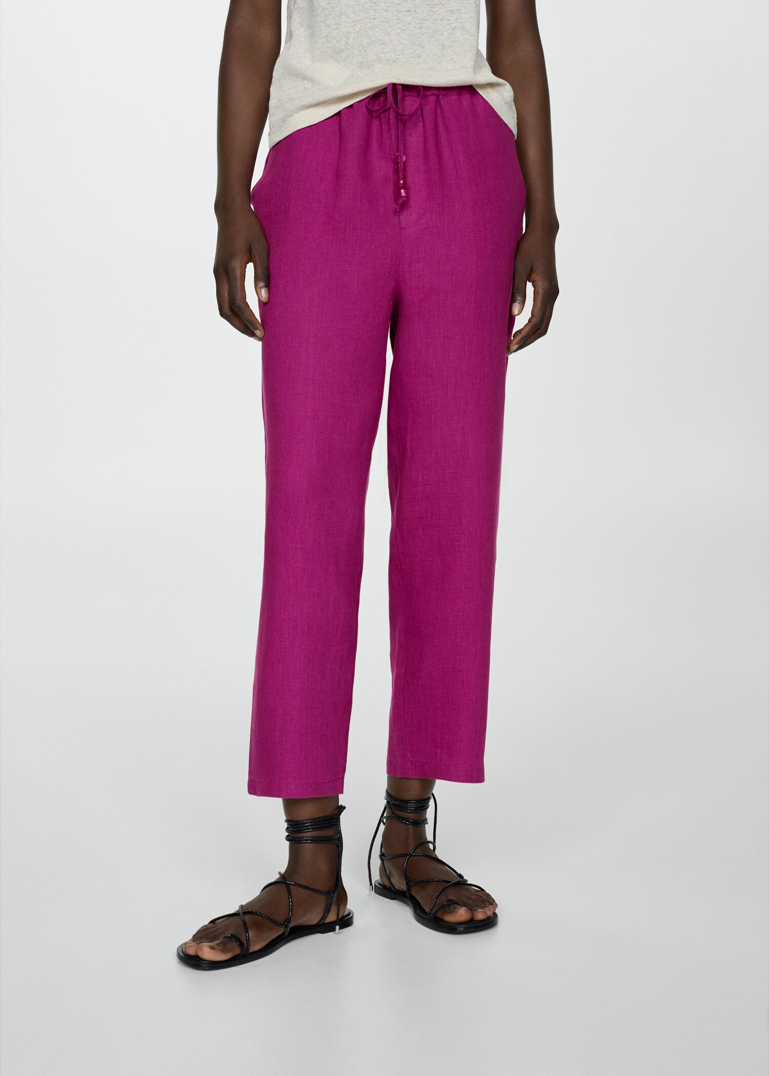 Keten jogger pantolon - Kadın | MANGO Türkiye