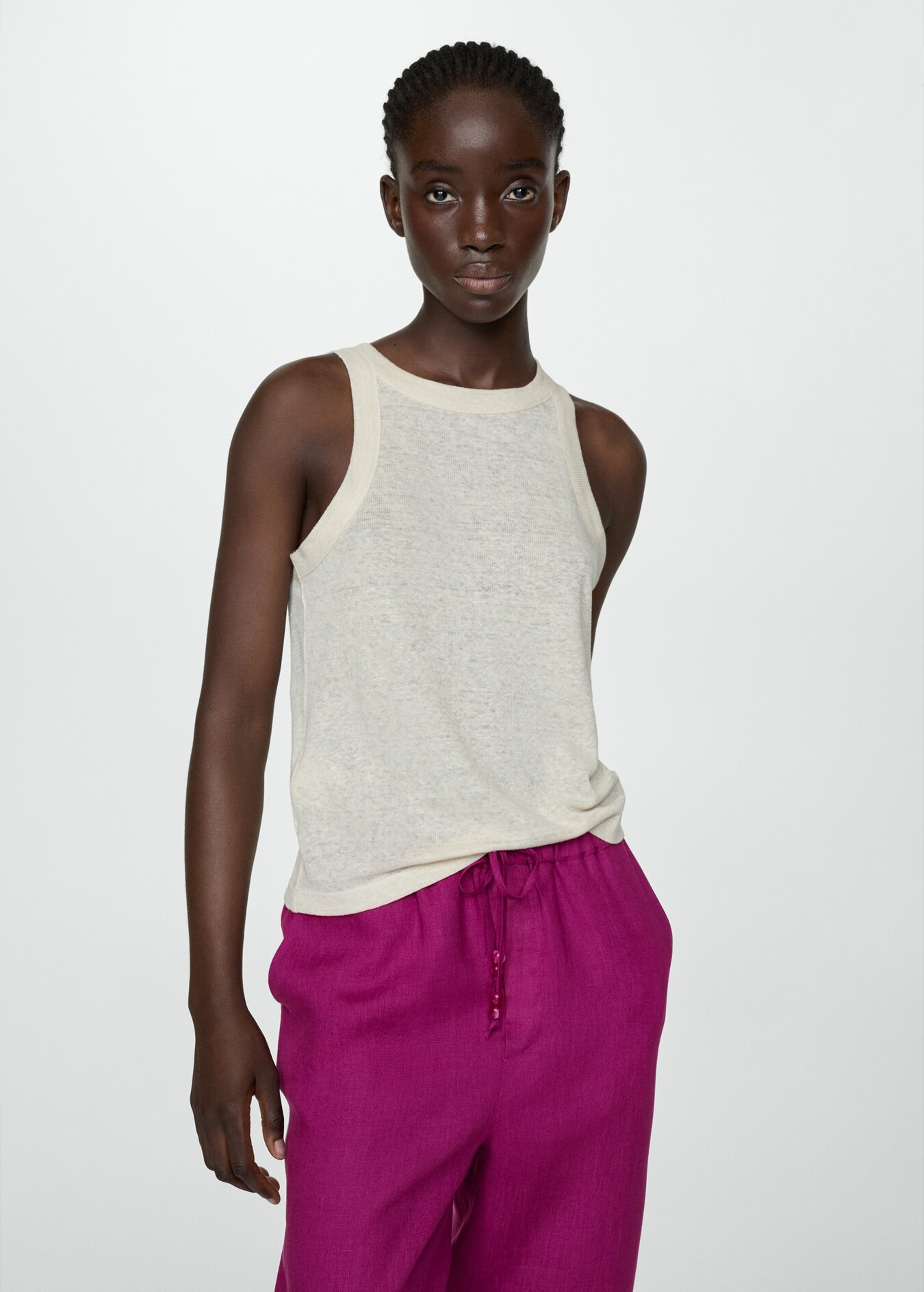 Keten jogger pantolon - Kadın | MANGO Türkiye