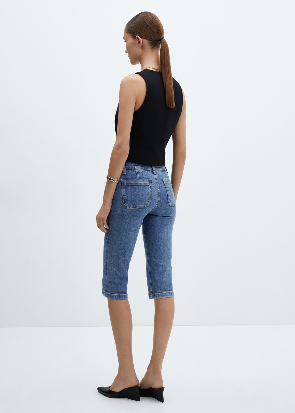 Dekoratif diki li capri jean pantolon Kad n MANGO Turkiye