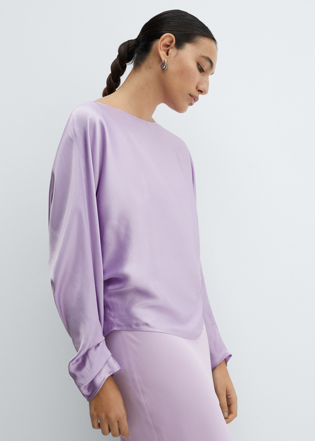 Saten pelerin tarzı bluz