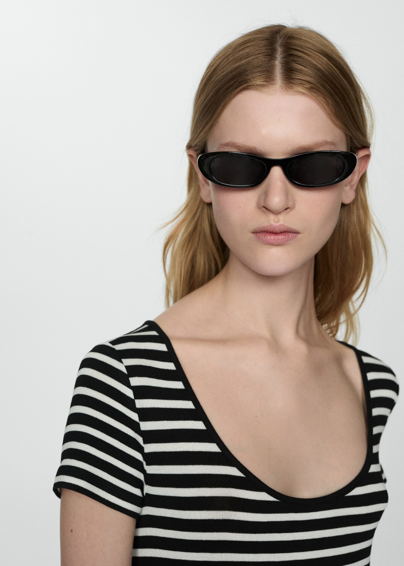 Short Sleeved Striped Dress Woman Mango Usa