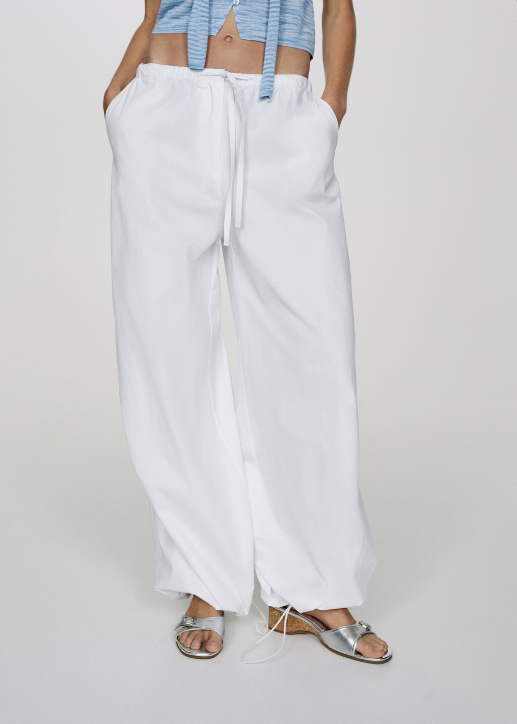 100 Cotton Parachute Pants Woman Mango Usa