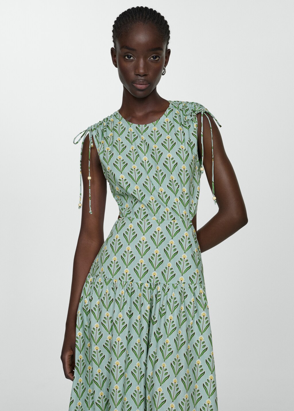 Printed dress with openings - Woman | MANGO Armenia