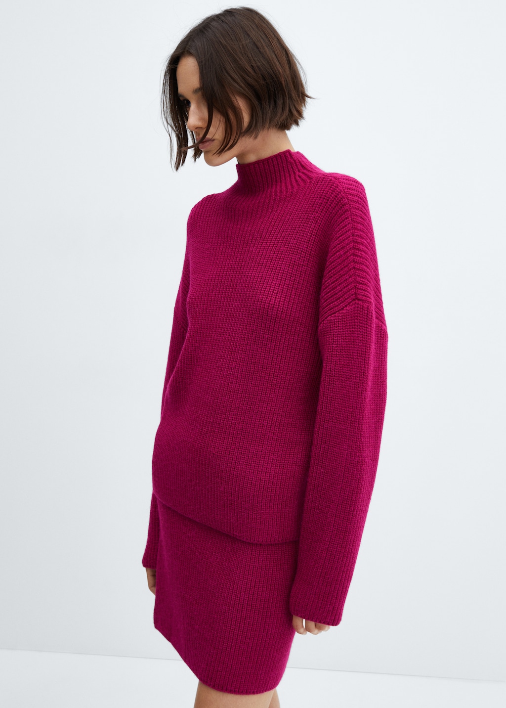 Short Knitted Skirt Woman Mango United Kingdom