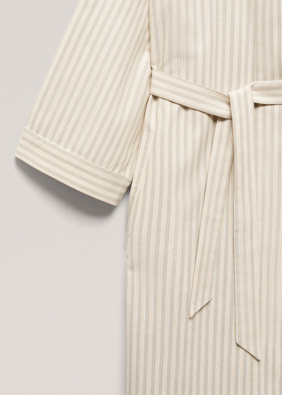 Striped cotton pool robe