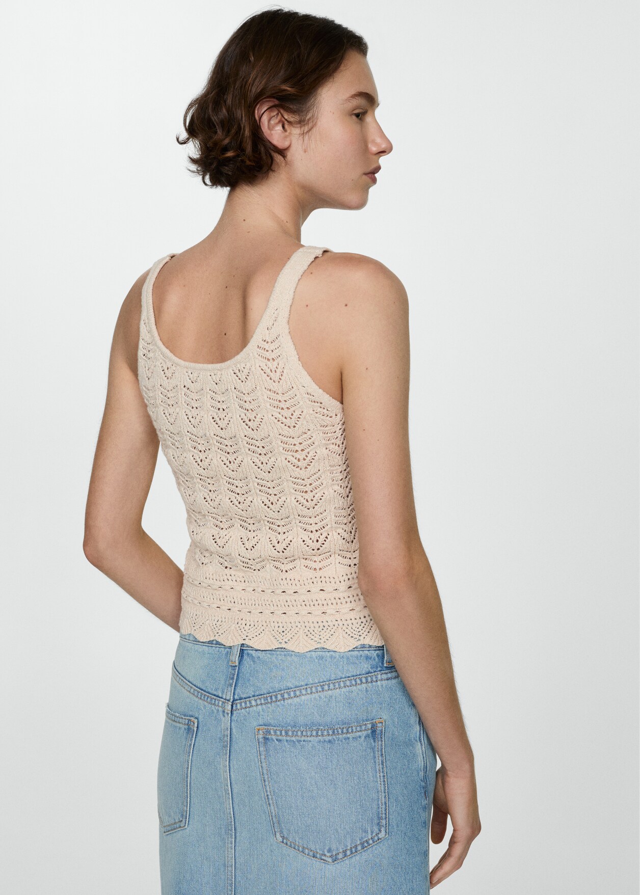 Openwork details knit top - Woman | MANGO USA