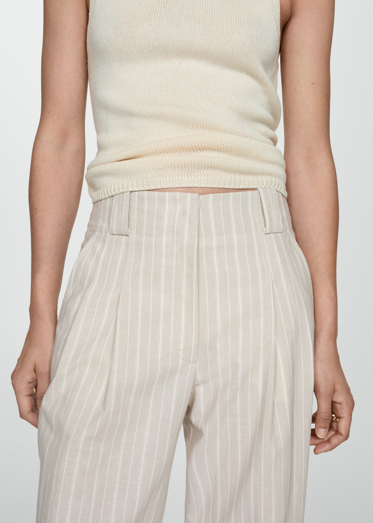 Straight striped trousers - Women | MANGO United Kingdom