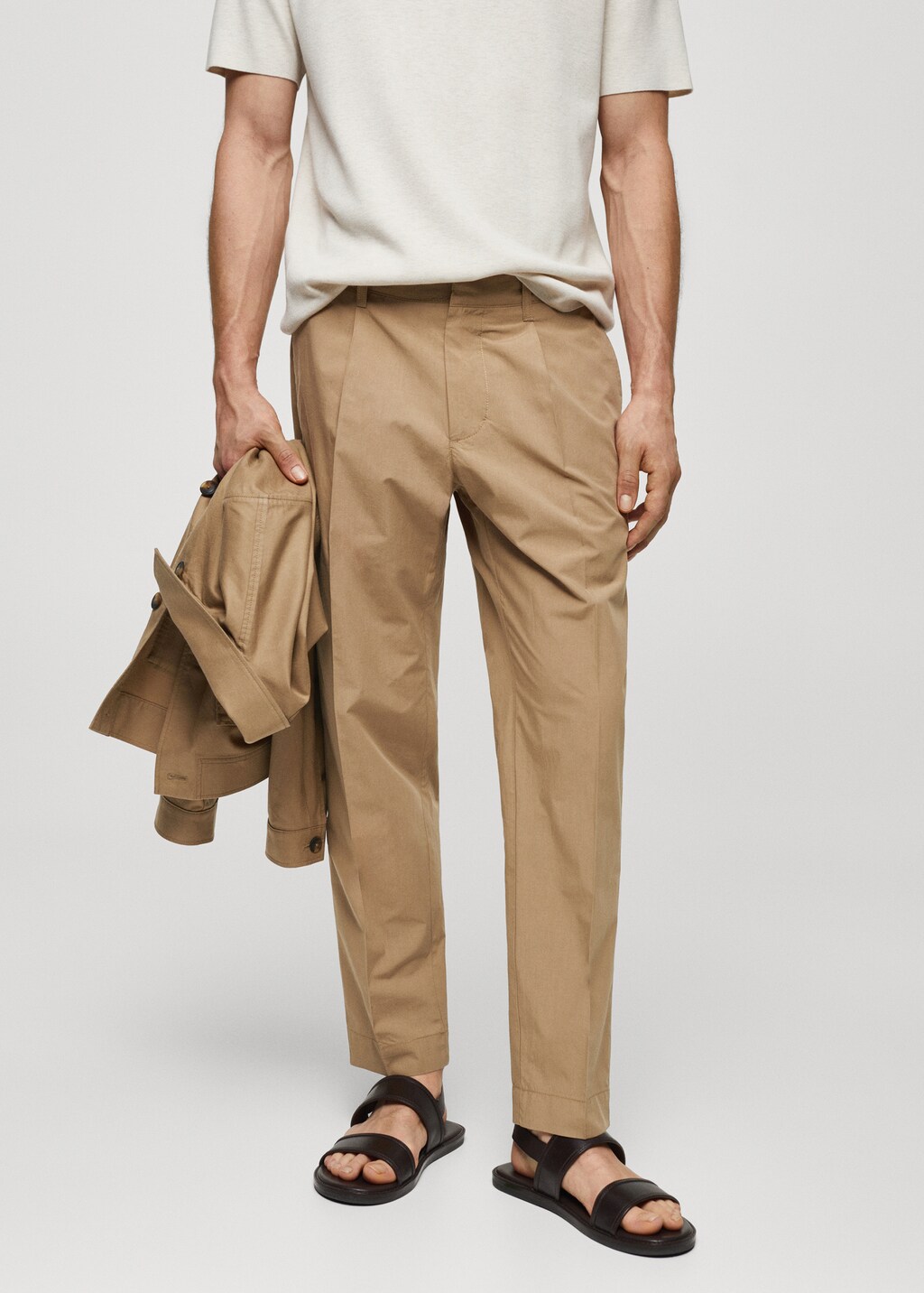100 Slim Fit Cotton Trousers Man Mango Netherlands