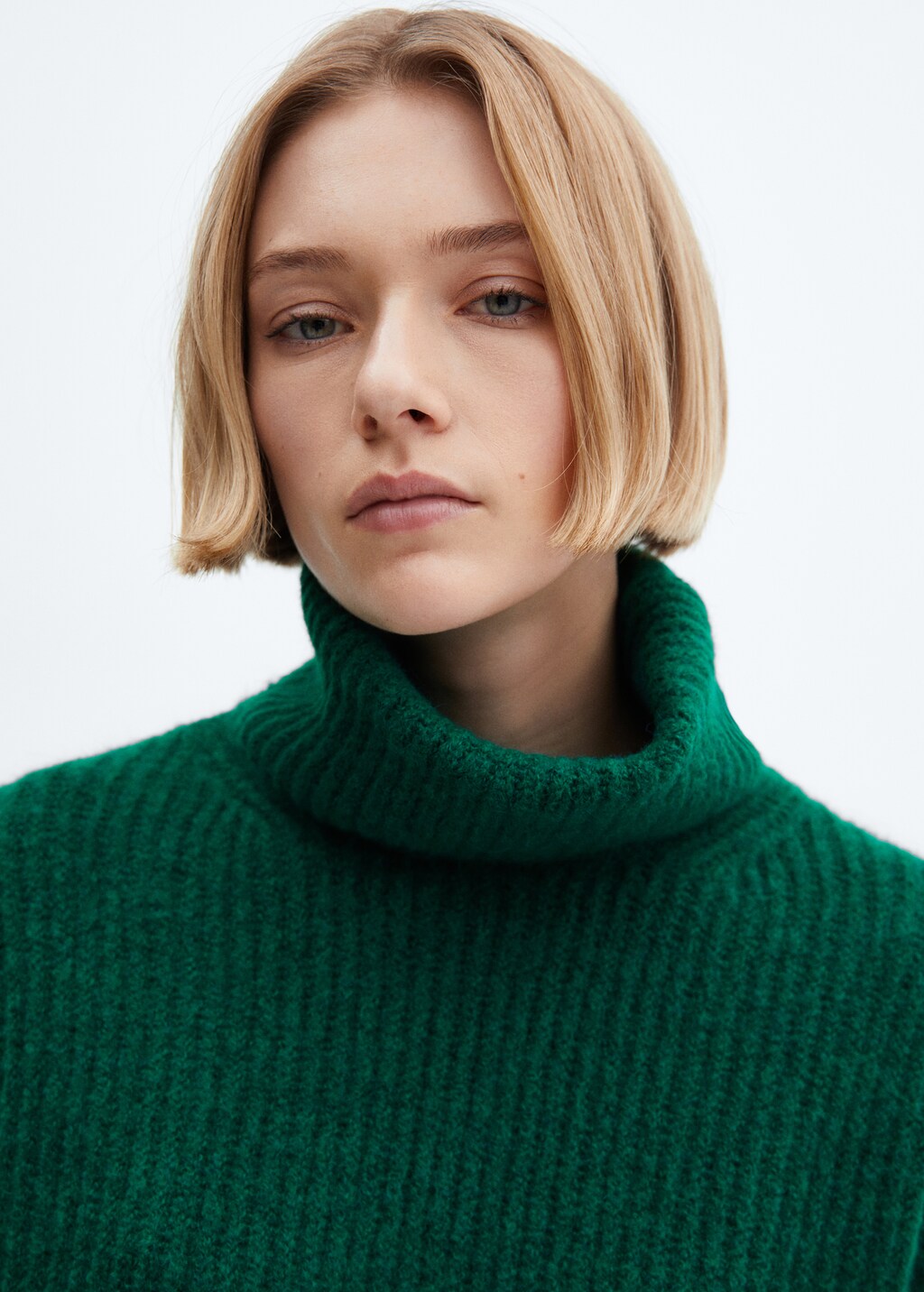 Ribbed Turtleneck Dress Women Mango Usa