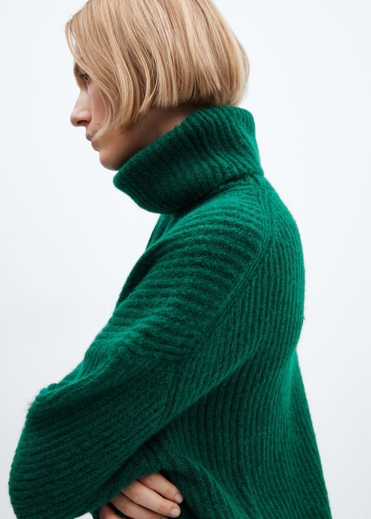 Ribbed Turtleneck Dress Woman Mango Usa