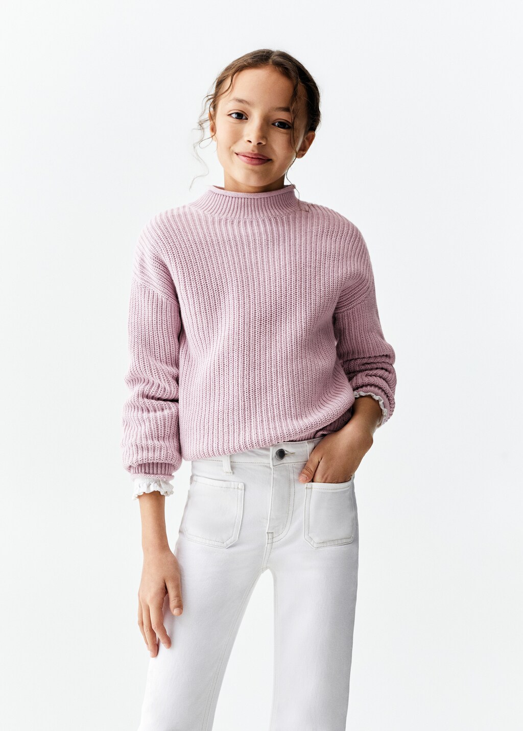 Reverse knit sweater