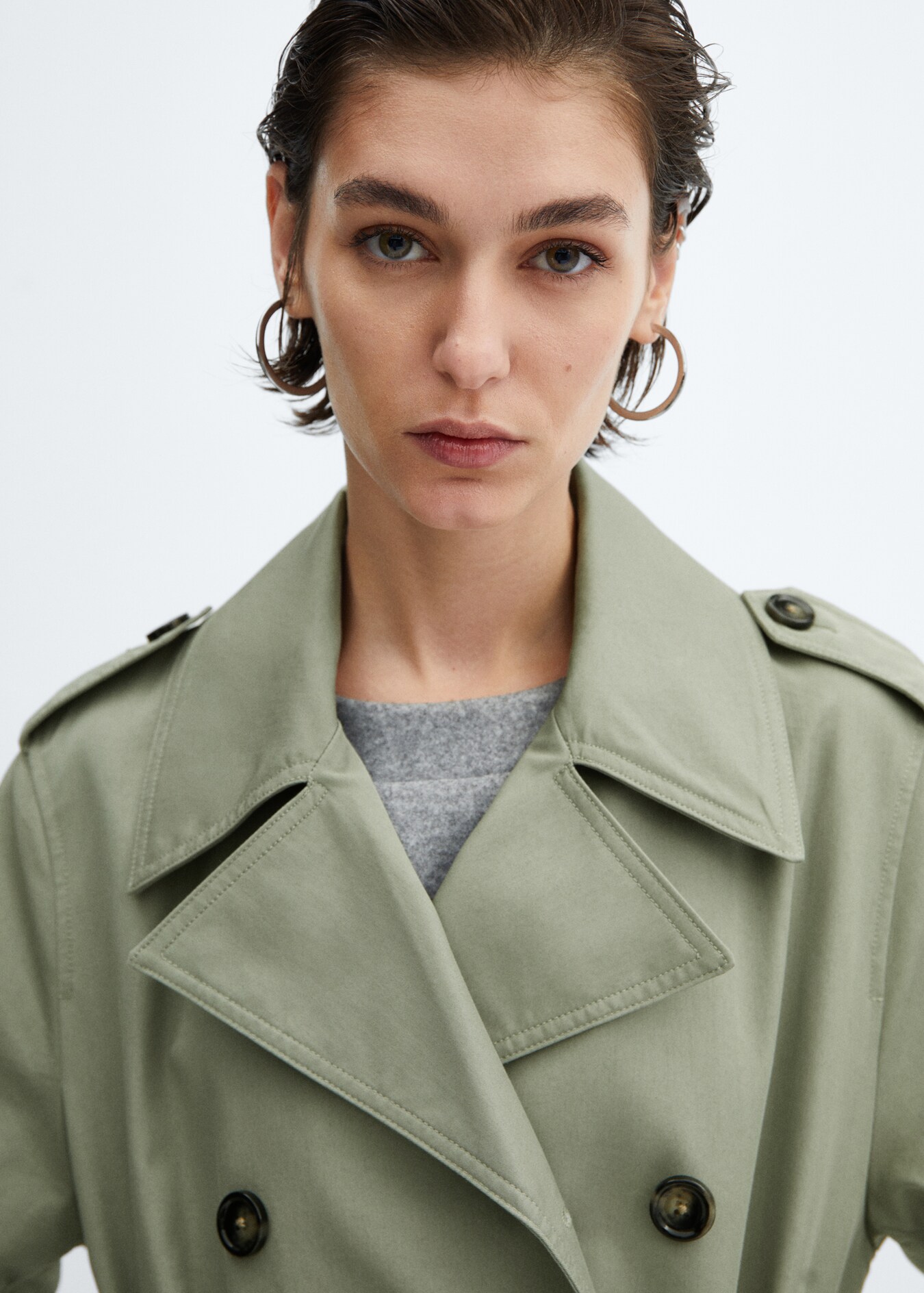 Double Breasted Trench Coat Women Mango Usa
