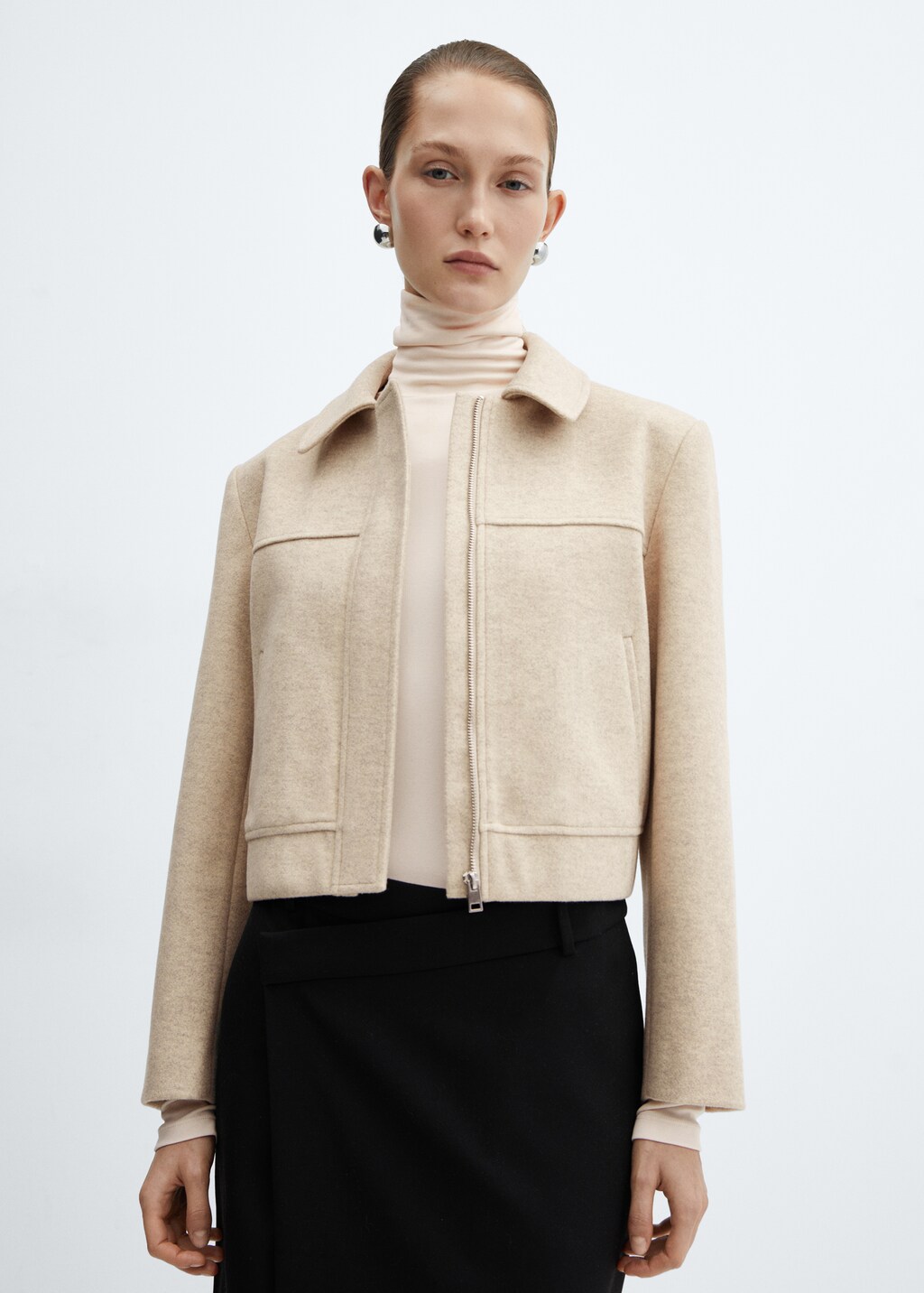 Zipper decorative seams jacket - Woman | MANGO Gibraltar