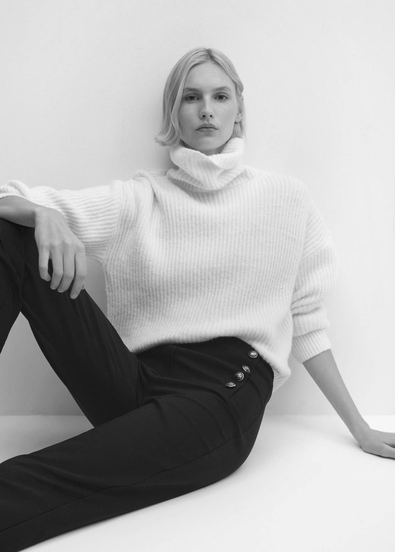 Cropped Button Trousers Women Mango Usa