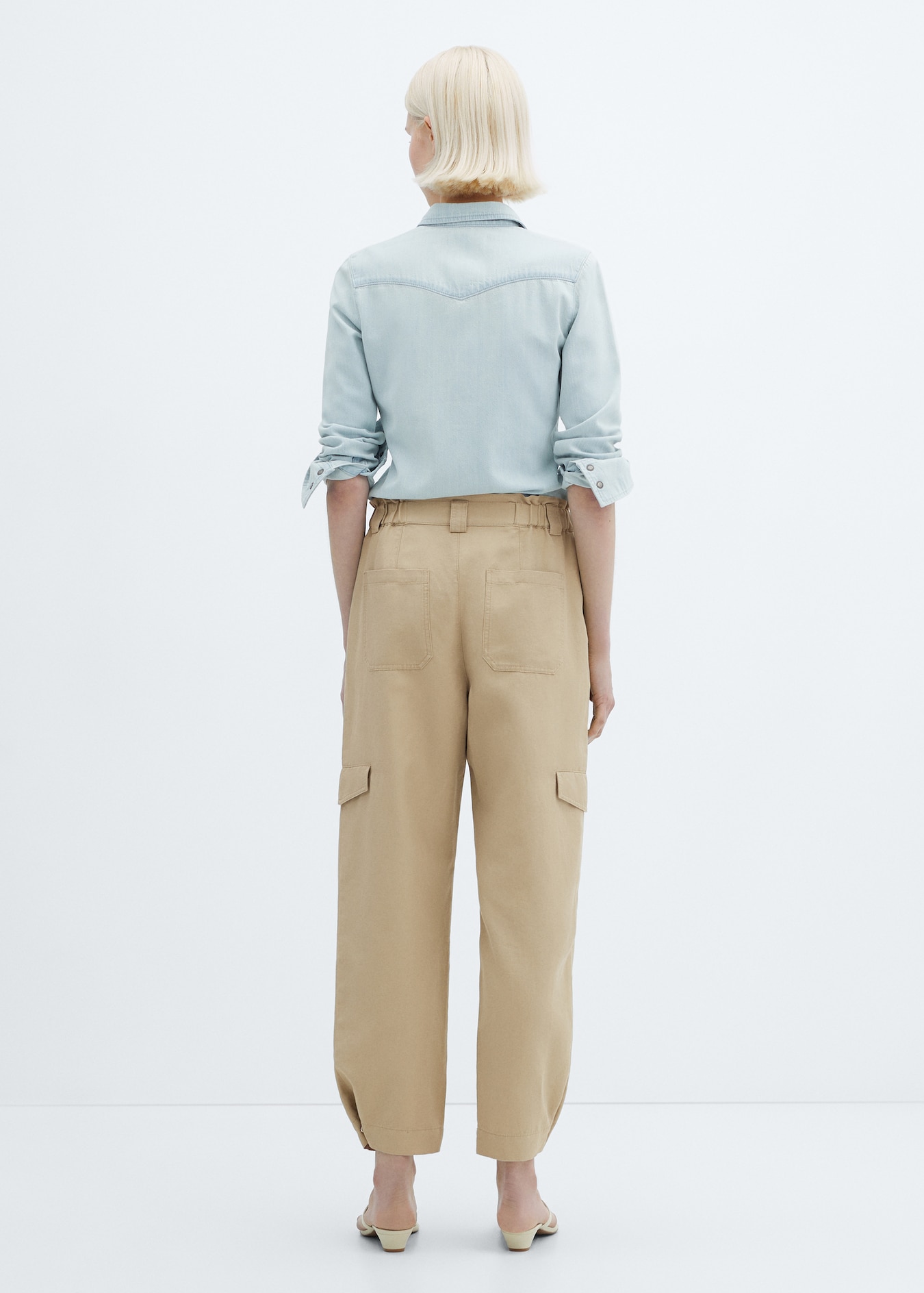 Linen cargo trousers - Women | MANGO USA