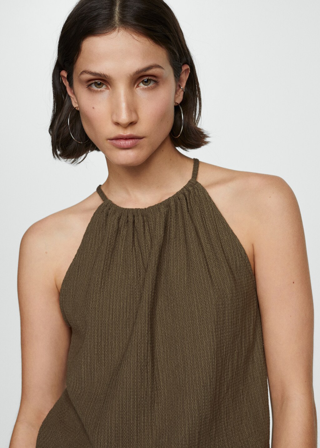 Ruched-texture top - Woman | MANGO USA