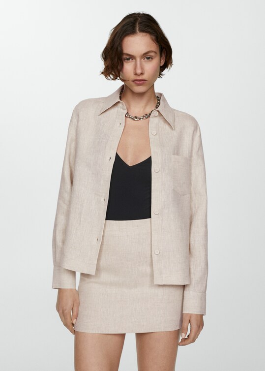 Linen 100% shirt - Woman | MANGO USA