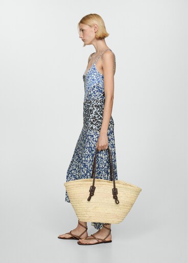 Printed Dress With Contrast Stitching Women Mango Usa