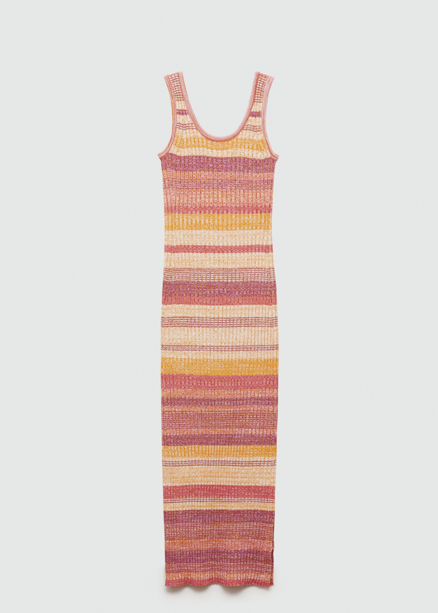Multi-coloured midi knitted dress