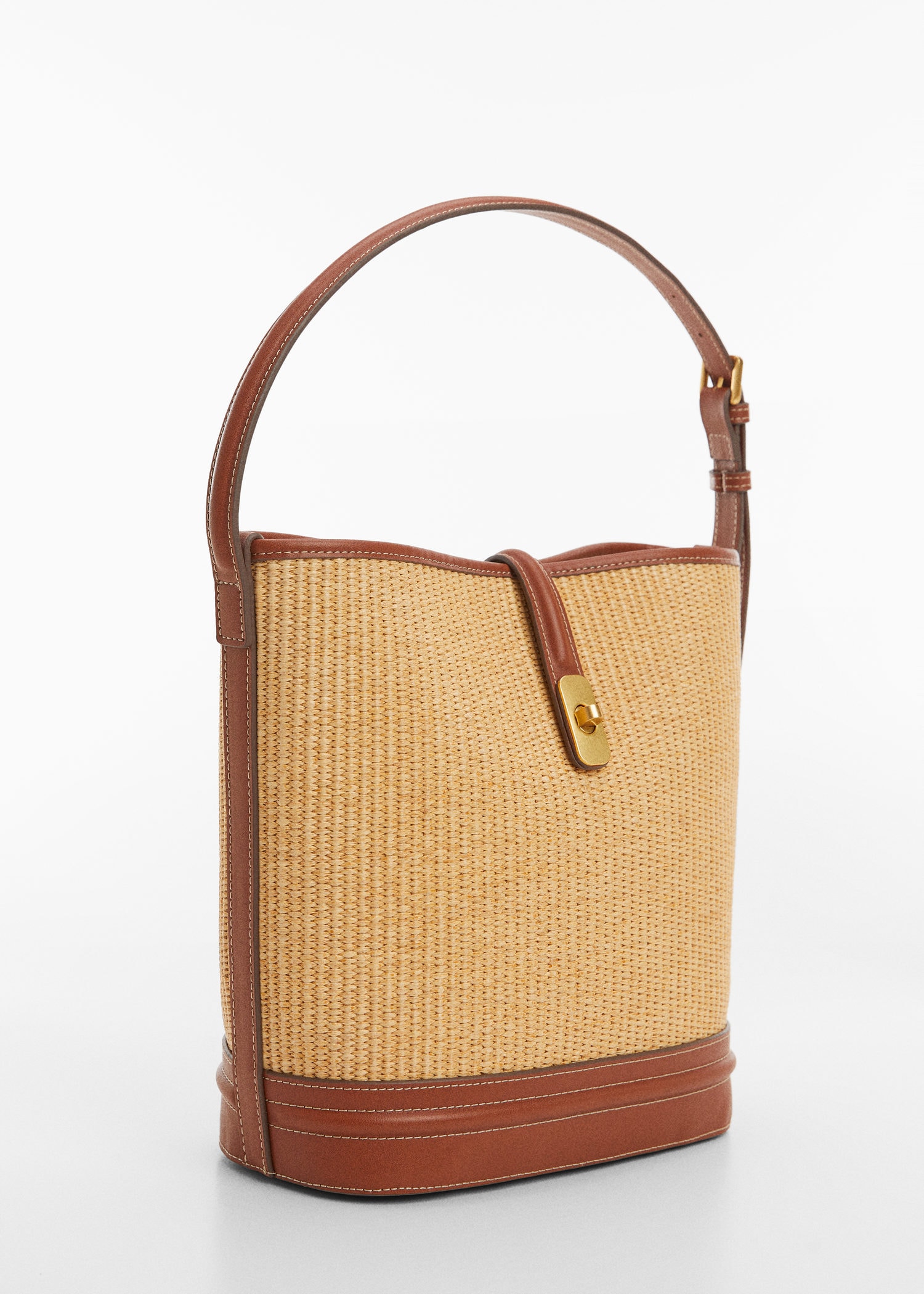 Raffia-effect bucket bag | MANGO