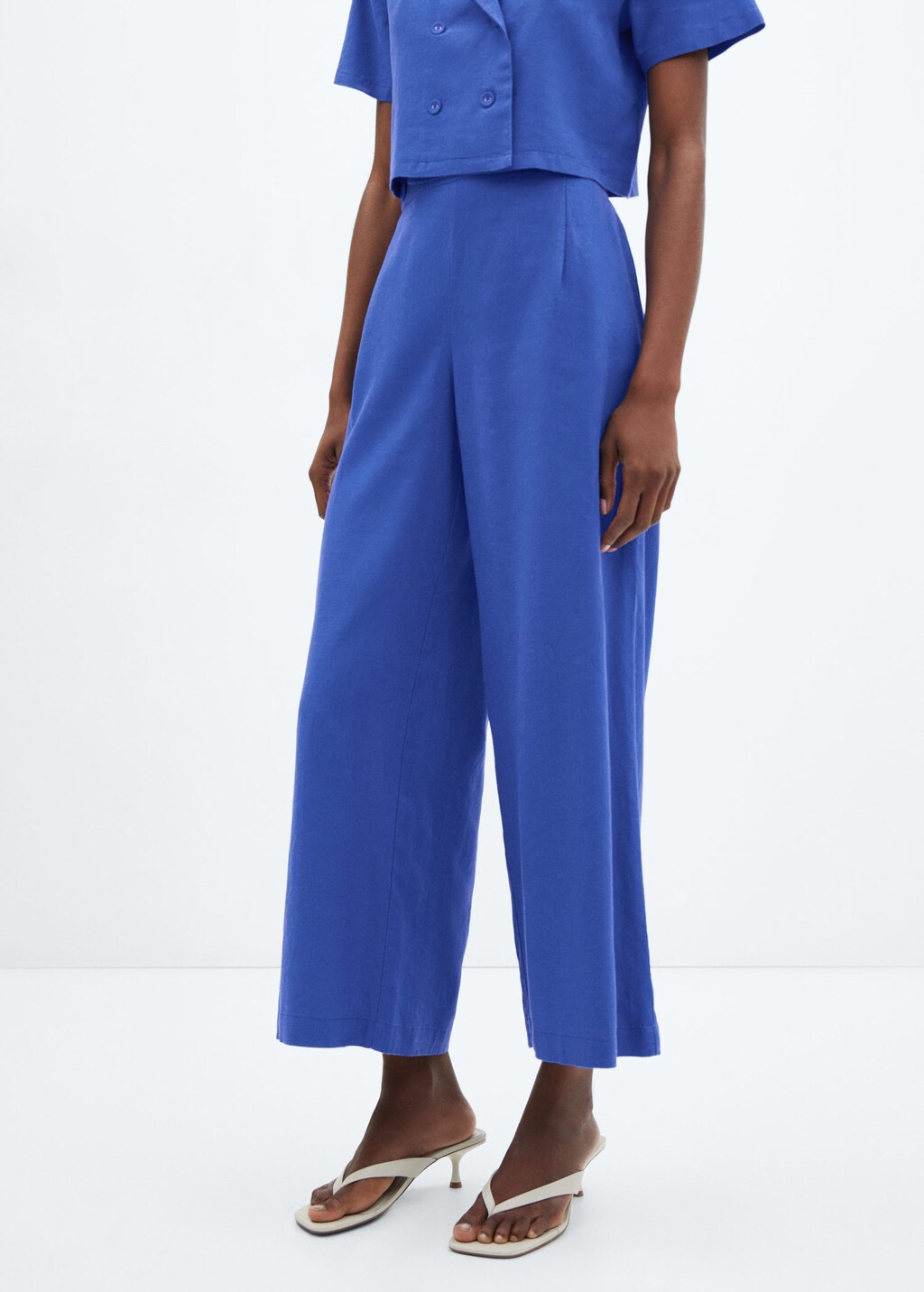 Wideleg linen trousers