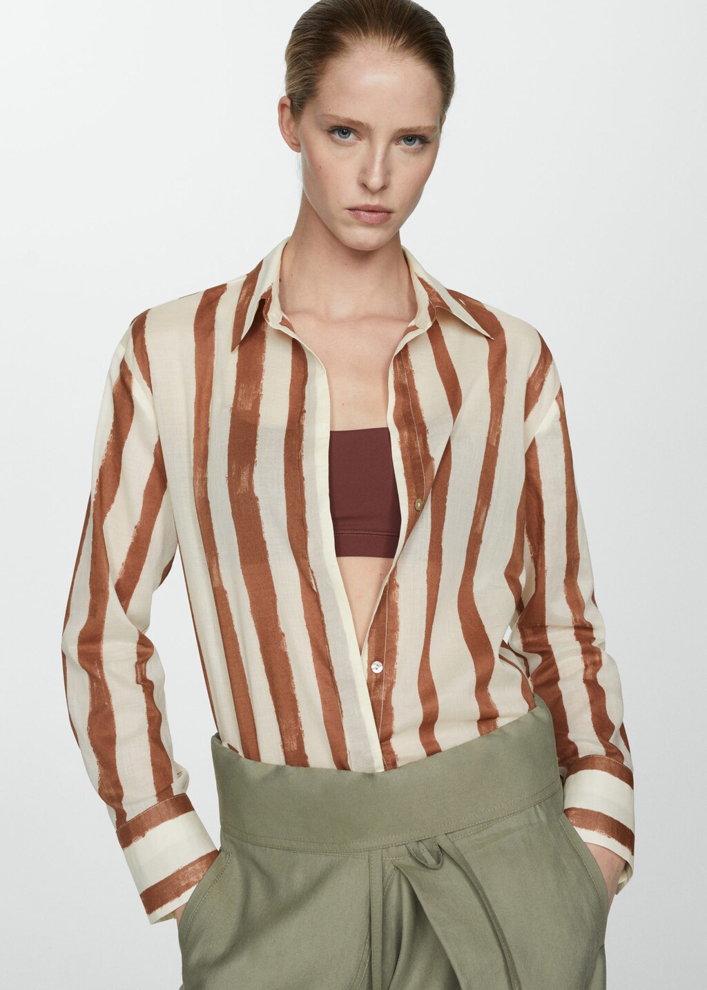 100% cotton striped shirt | MANGO