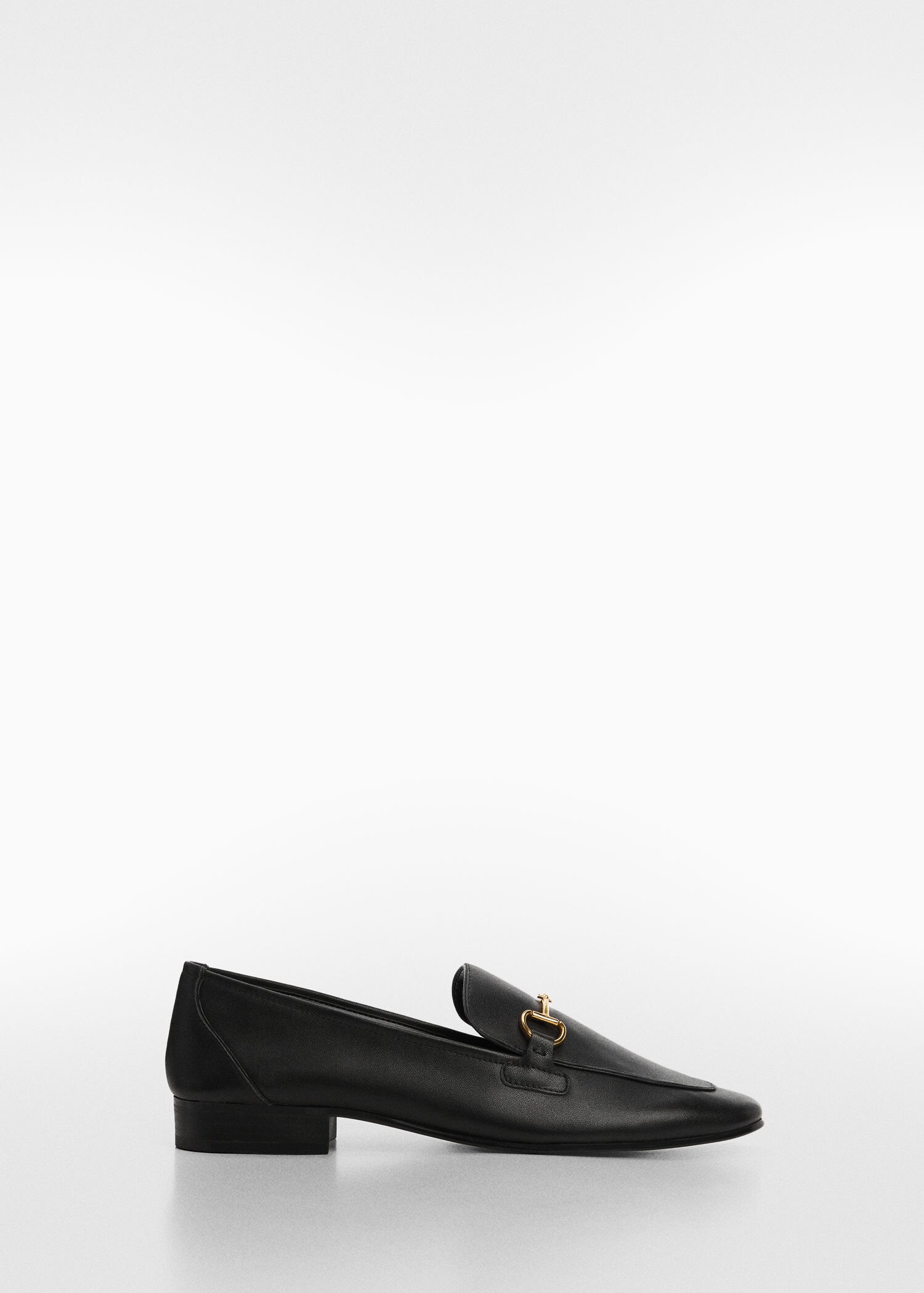 Leather Moccasins With Metallic Detail Mango