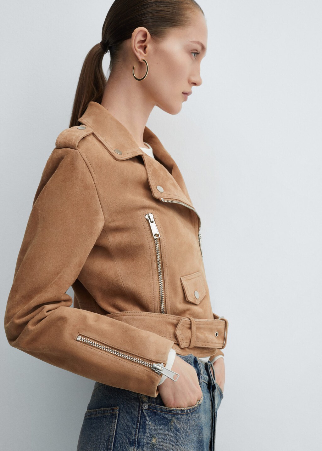 Leather biker jacket | MANGO