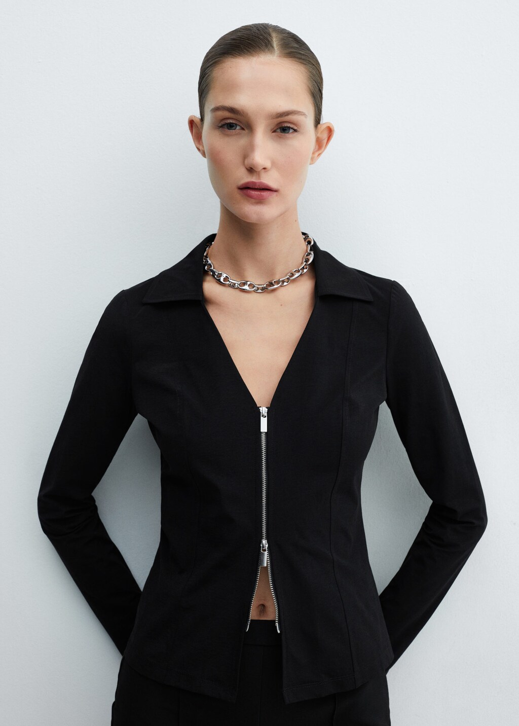 Zipper fitted jacket | MANGO