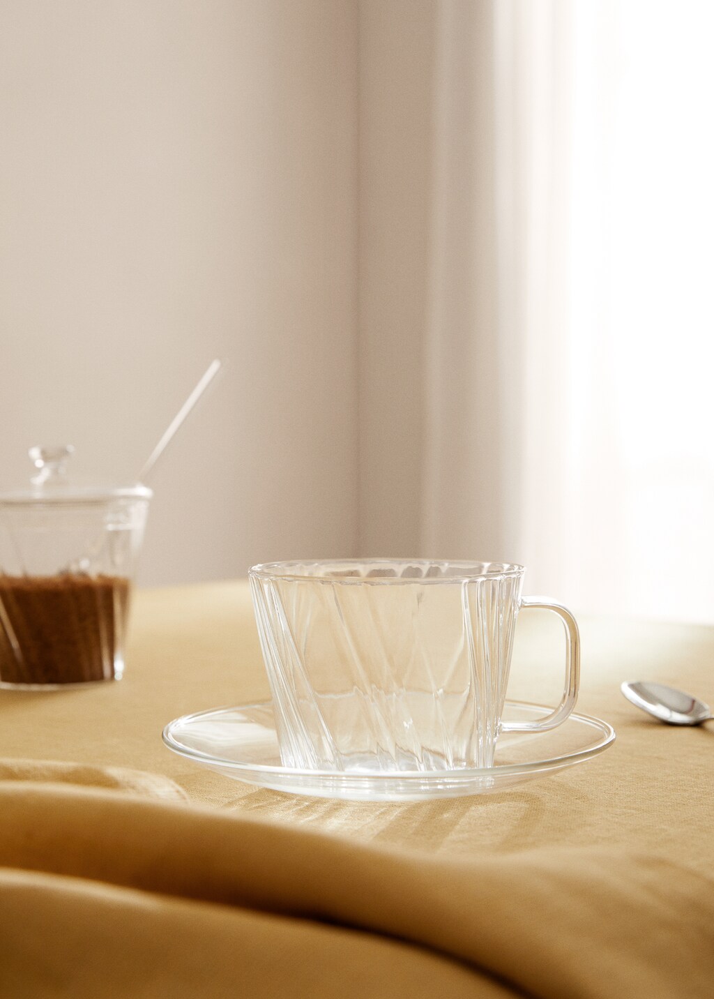 Embossed borosilicate mug 300ml - Home | MANGO Greece