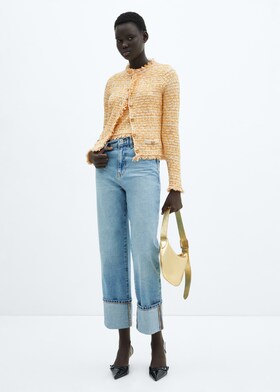 Pocket tweed cardigan - Women | MANGO Taiwan area