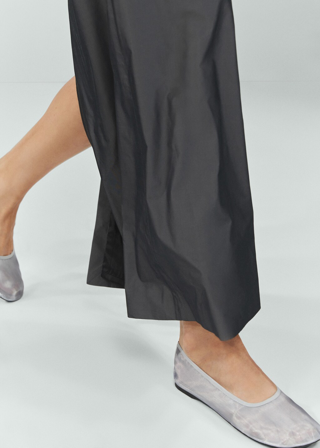 Semi-transparent mesh ballet flats - Woman | MANGO Benin