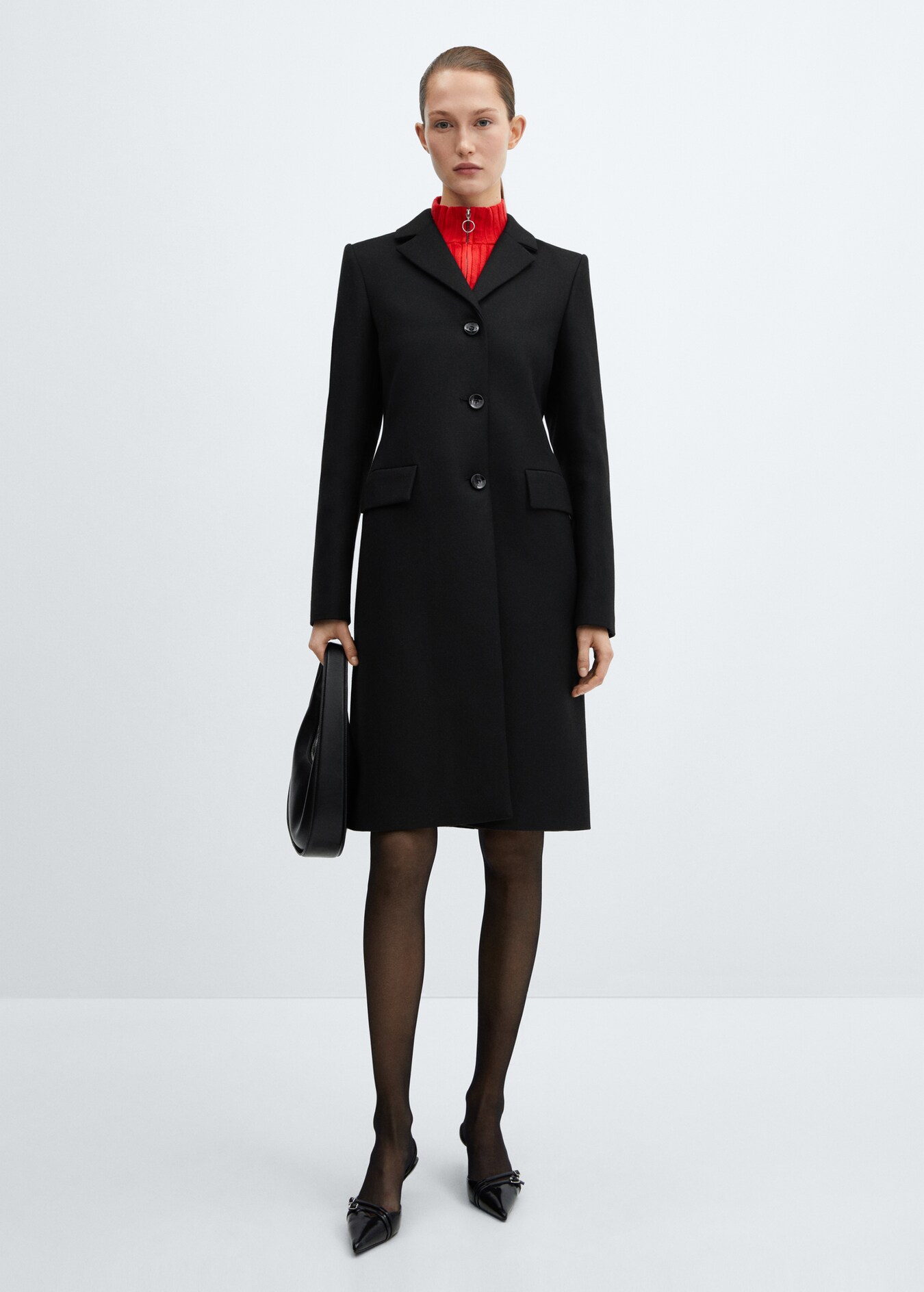 Lapels structured coat - Woman | MANGO USA