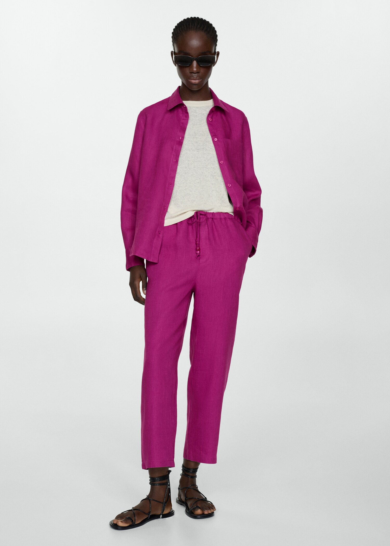 Keten jogger pantolon - Kadın | MANGO Türkiye