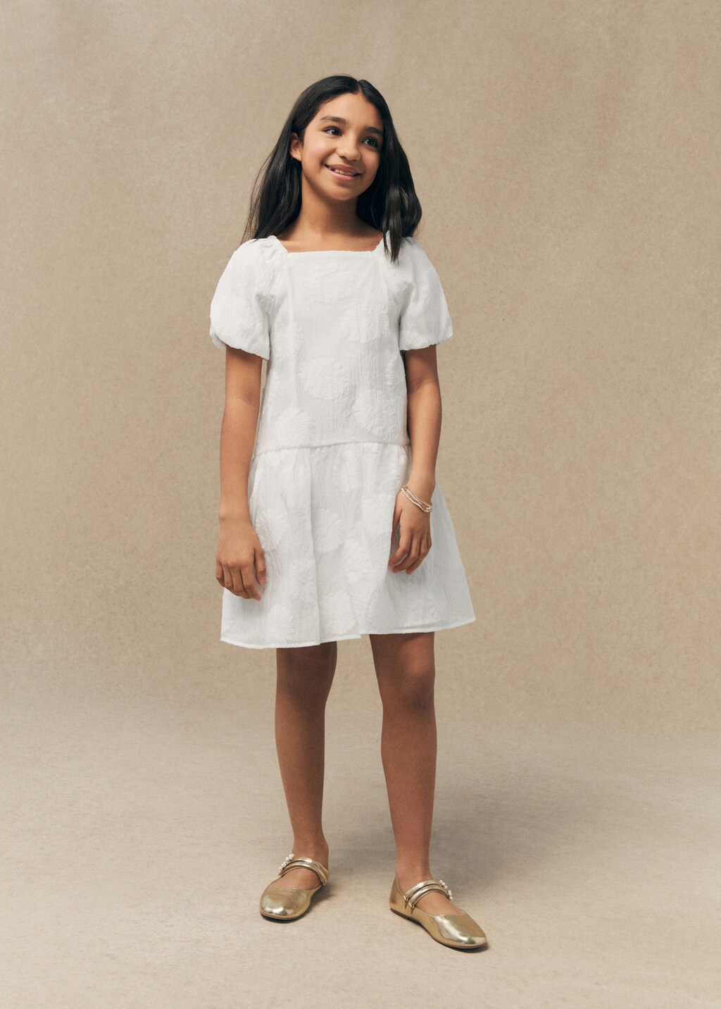 Floral embroidery dress - Kids | MANGO Canada