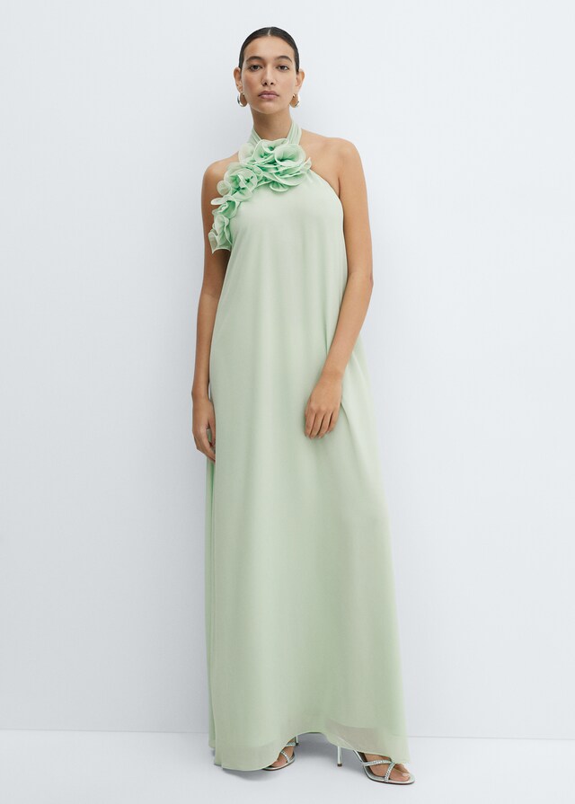 Halter Neck Open Back Dress Woman Mango Usa