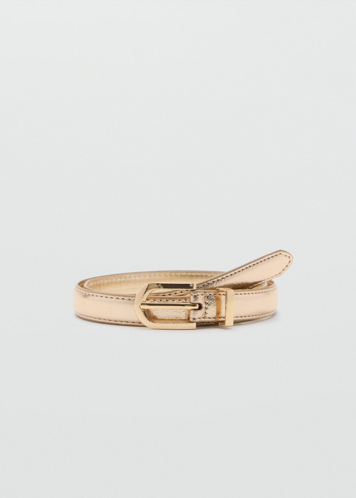 Buckle metallic belt - Women | MANGO USA