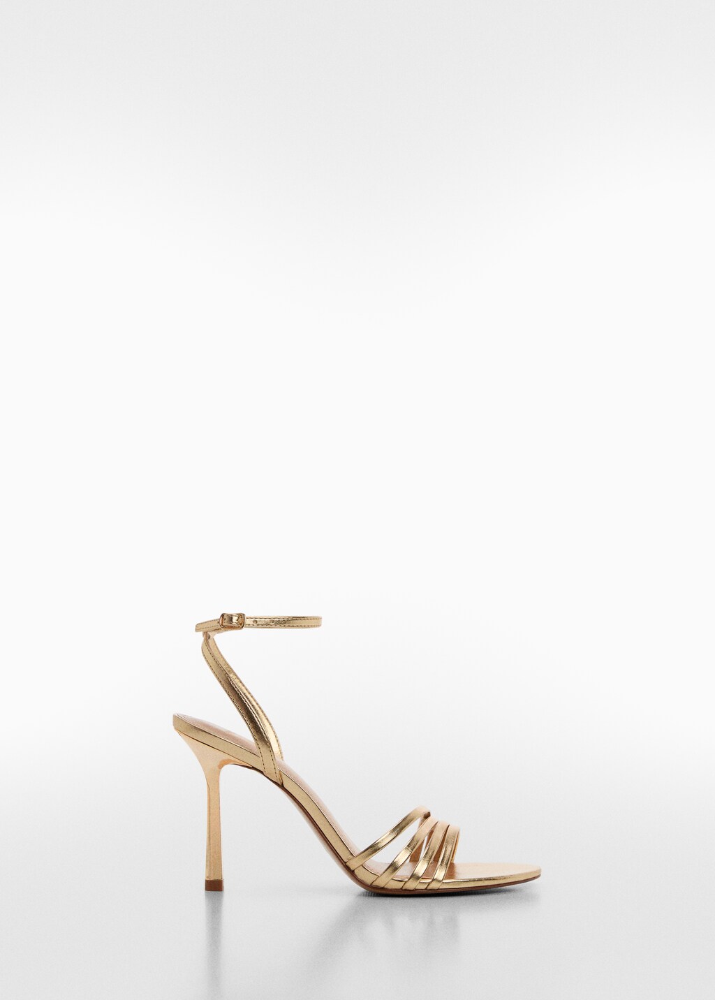 Sandale cu barete metalizate - Femei | MANGO Romania