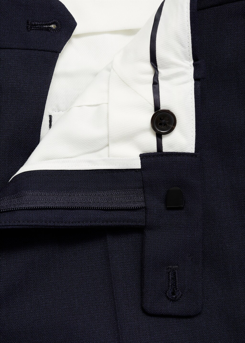 Stretch fabric slim-fit suit trousers