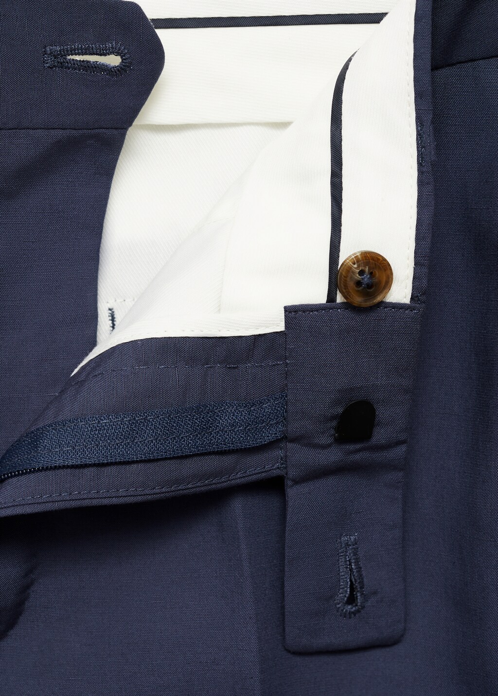 Stretch fabric slim-fit suit trousers