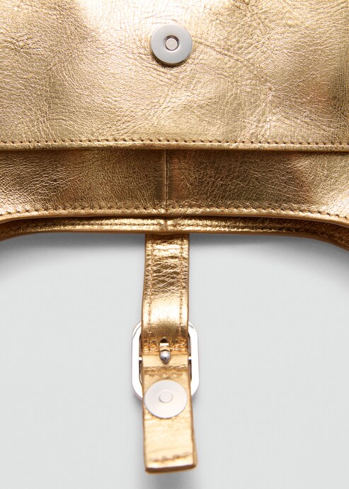 Leather metallic bag - Women | MANGO USA